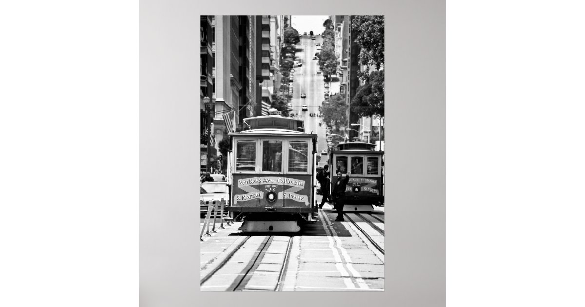 CABLE CAR IN SAN FRANCISCO POSTER | Zazzle