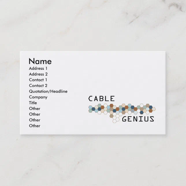 Cable Genius Business Card | Zazzle