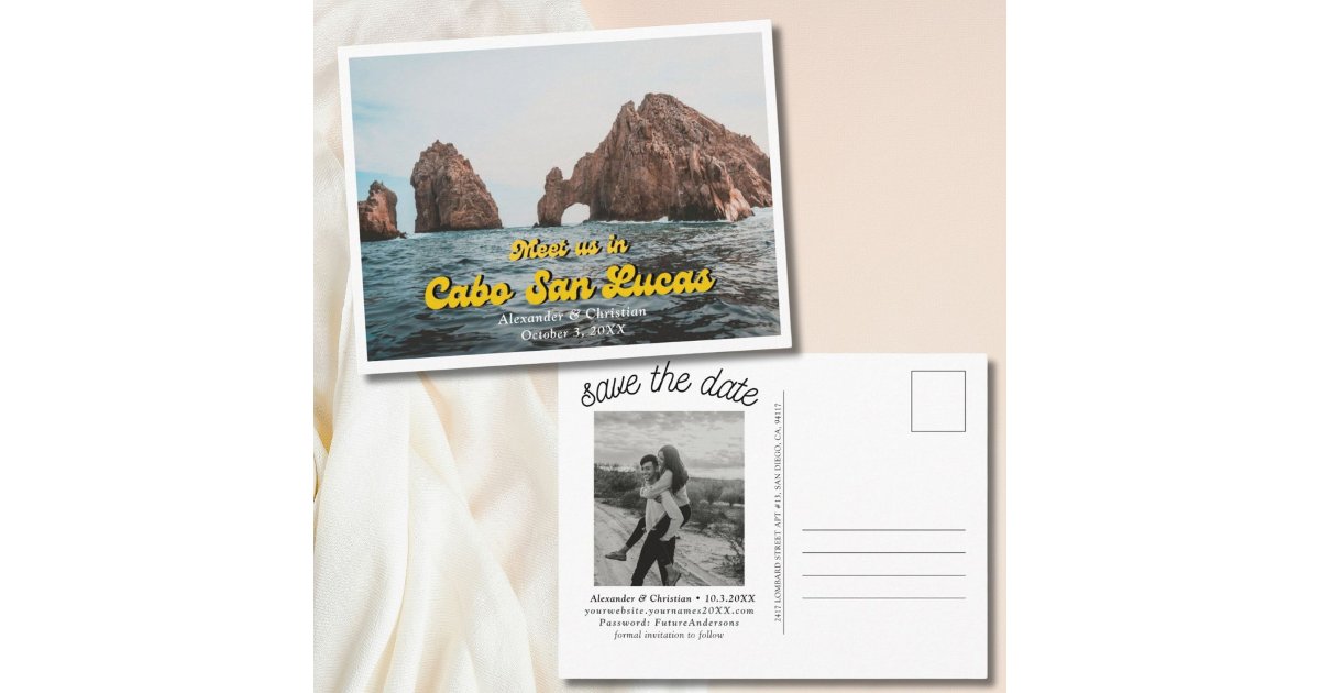 Cabo Destination Wedding Save the Date Postcard | Zazzle
