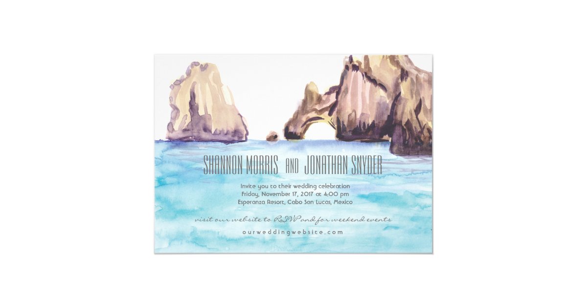 Cabo Mexico Watercolor Wedding Invite | Zazzle.com