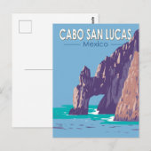 Cabo San Lucas Arch Mexico Travel Art Vintage Postcard | Zazzle