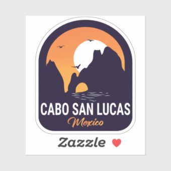 Cabo San Lucas Mexico Arch Vintage retro Sunset Sticker | Zazzle