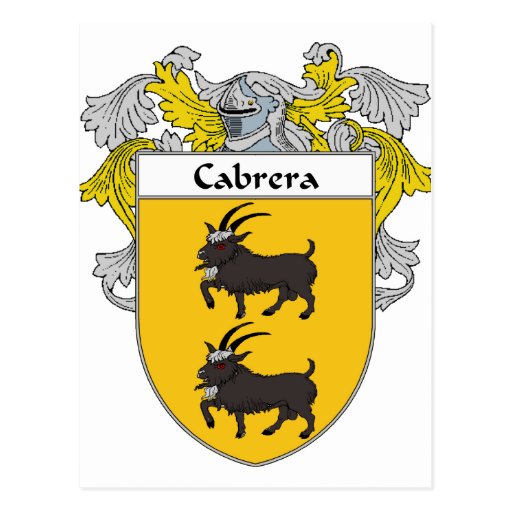 Cabrera Coat of Arms/Family Crest (Mantled) Postcard | Zazzle
