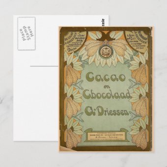 Cacao en Chocolaad Dutch Chocolate 1900 Postcard | Zazzle