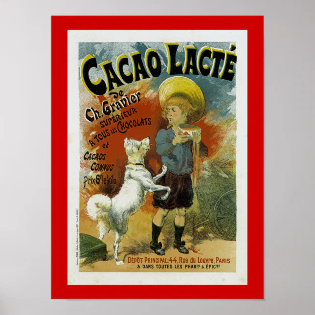 Cacao Lacte Poster | Zazzle