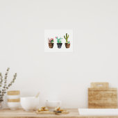 Cactus and Succulent Trio One Poster | Zazzle