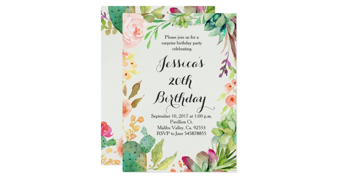 Cactus birthday invitation | Zazzle.com
