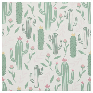 Cactus Print Fabric | Zazzle