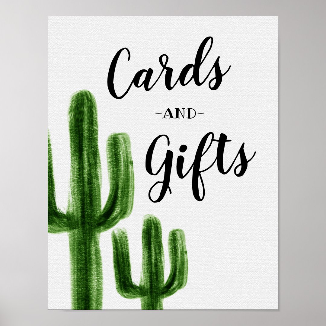 Cactus Cards and Gifts Signage Poster | Zazzle