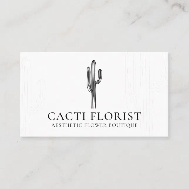Cactus Desert Flower Abstract Boho Cacti Business Card | Zazzle