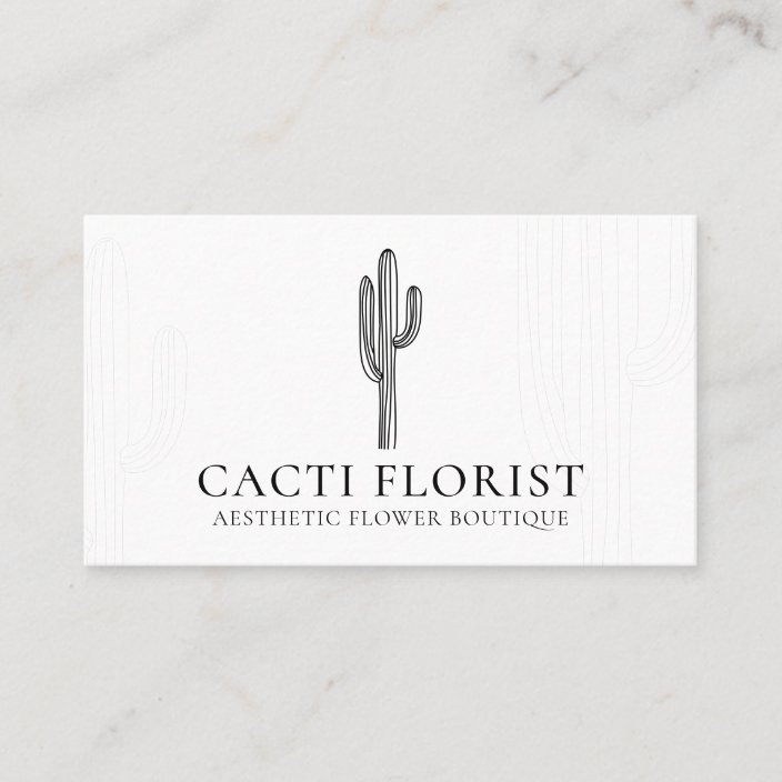 Cactus Desert Flower Abstract Boho Cacti Business Card | Zazzle.com