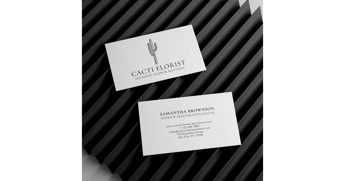 Cactus Desert Flower Abstract Boho Cacti Business Card | Zazzle