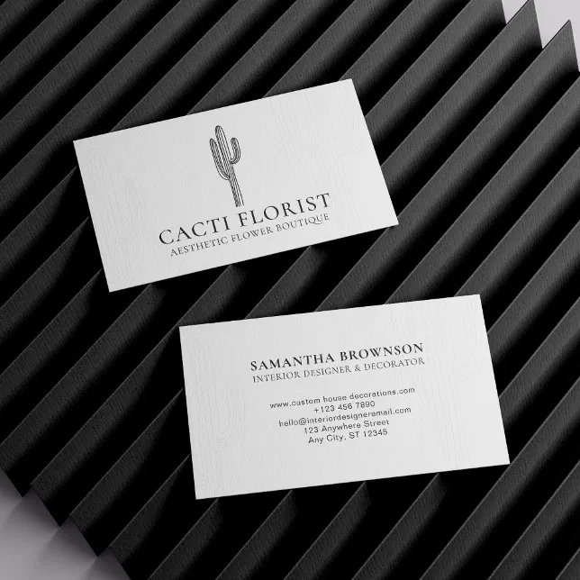 Cactus Desert Flower Abstract Boho Cacti Business Card | Zazzle