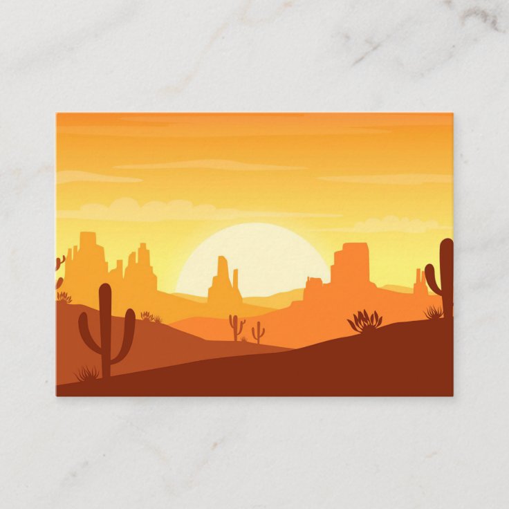 Cactus Desert Landscape Business Card | Zazzle