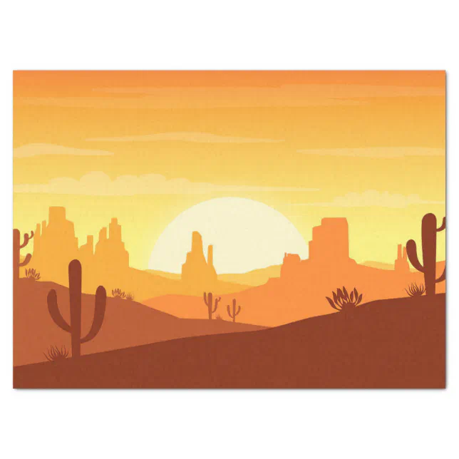 Cactus Desert Landscape Tissue Paper | Zazzle