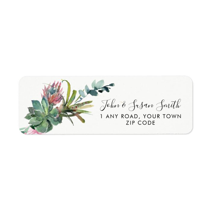 cactus florals return address labels | Zazzle.com