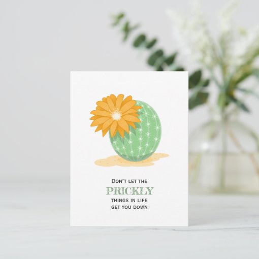 Cactus Flower - Pricky Things Quote Postcard | Zazzle