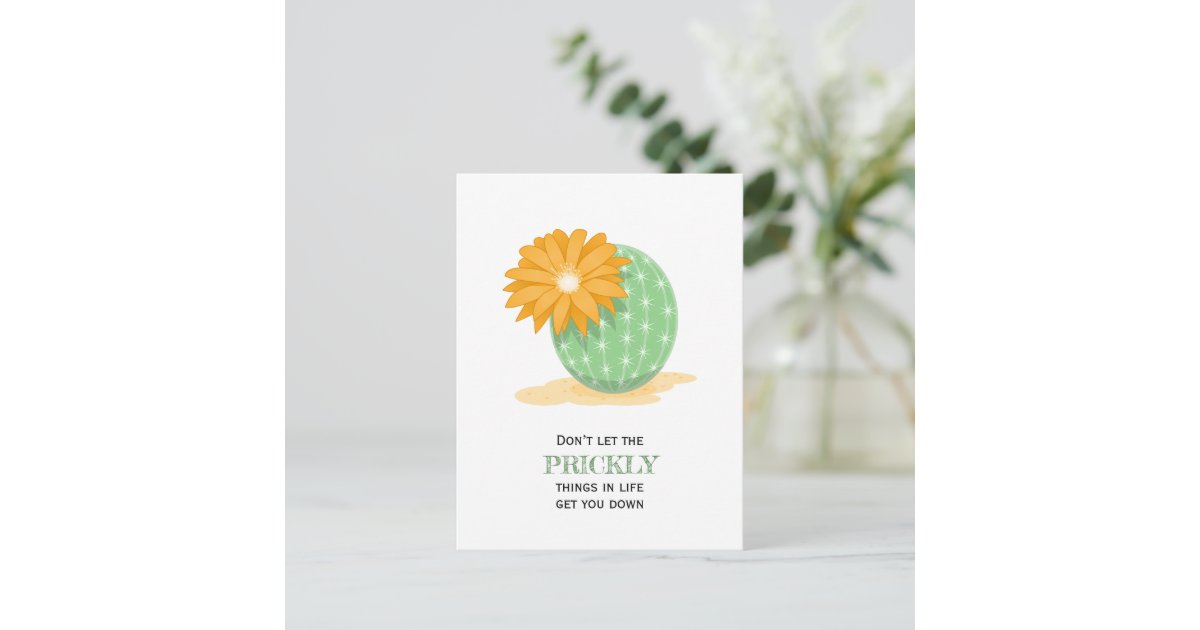 Cactus Flower - Pricky Things Quote Postcard | Zazzle