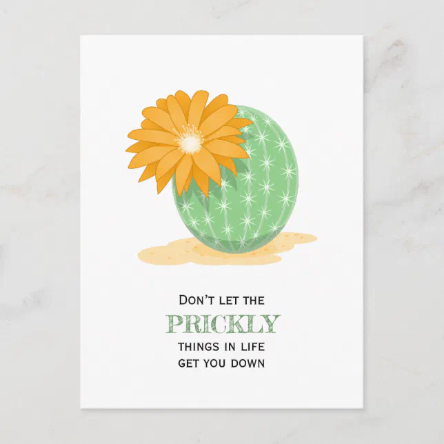 Cactus Flower - Pricky Things Quote Postcard | Zazzle