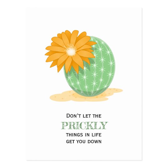 Cactus Flower - Pricky Things Quote Postcard | Zazzle.com