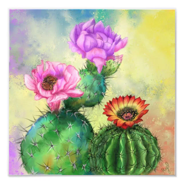 Cactus Flowers Poster | Zazzle