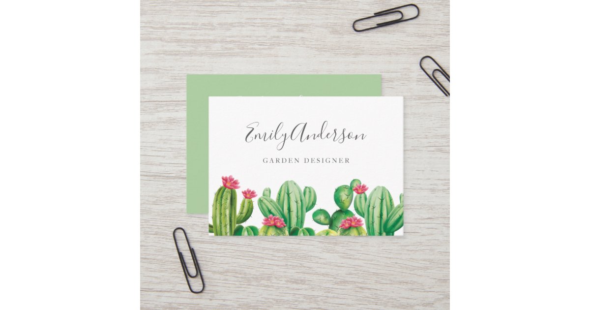 Cactus green Business card | Zazzle
