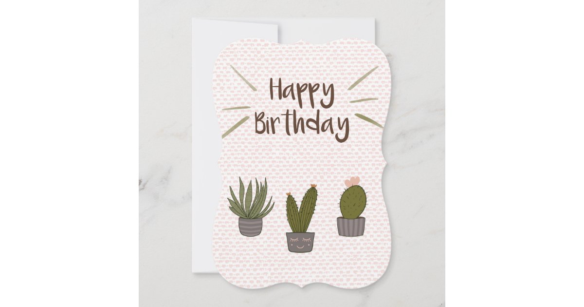 Cactus Happy Birthday Card | Zazzle