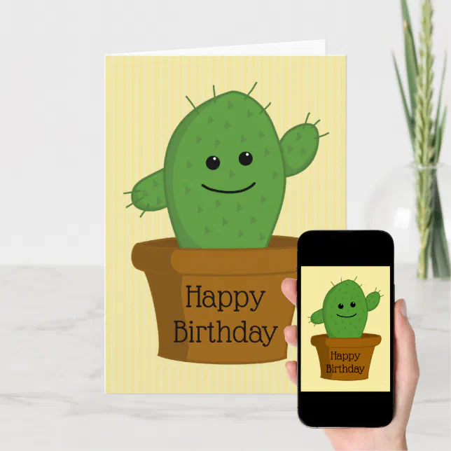 Cactus Happy Birthday Card | Zazzle