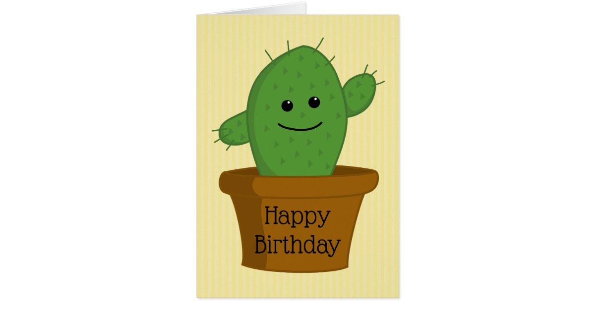 Cactus Happy Birthday Card | Zazzle.com