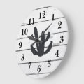 Cactus Illustration Decor Rustic Shiplap Large Clock | Zazzle