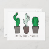 Cactus Makes Perfect Pun Postcard | Zazzle