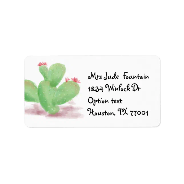 Cactus painting Return Address Mailing Label | Zazzle
