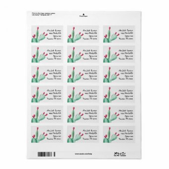 Cactus painting Return Address Mailing Label | Zazzle