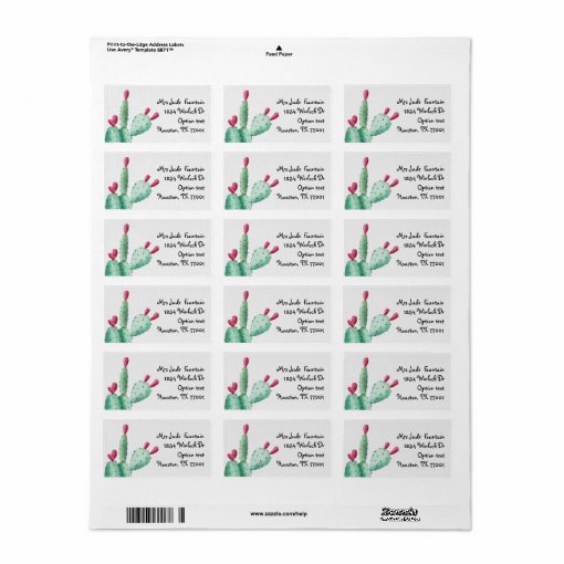 Cactus painting Return Address Mailing Label | Zazzle