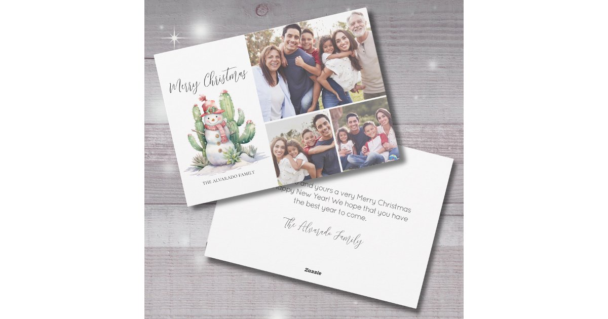 Cactus Photo Christmas Holiday Card | Zazzle