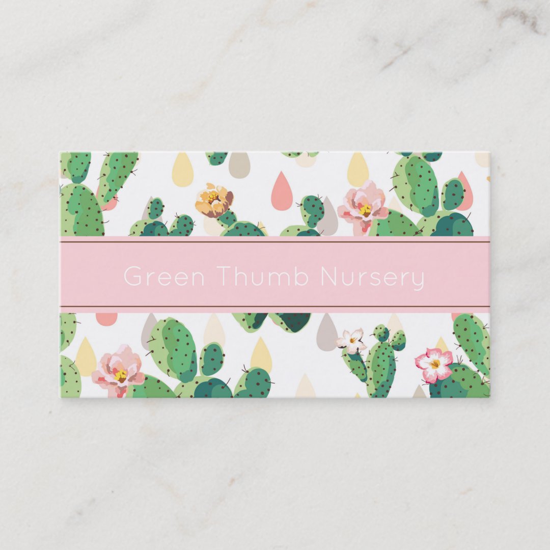 Cactus Print Business Card | Zazzle