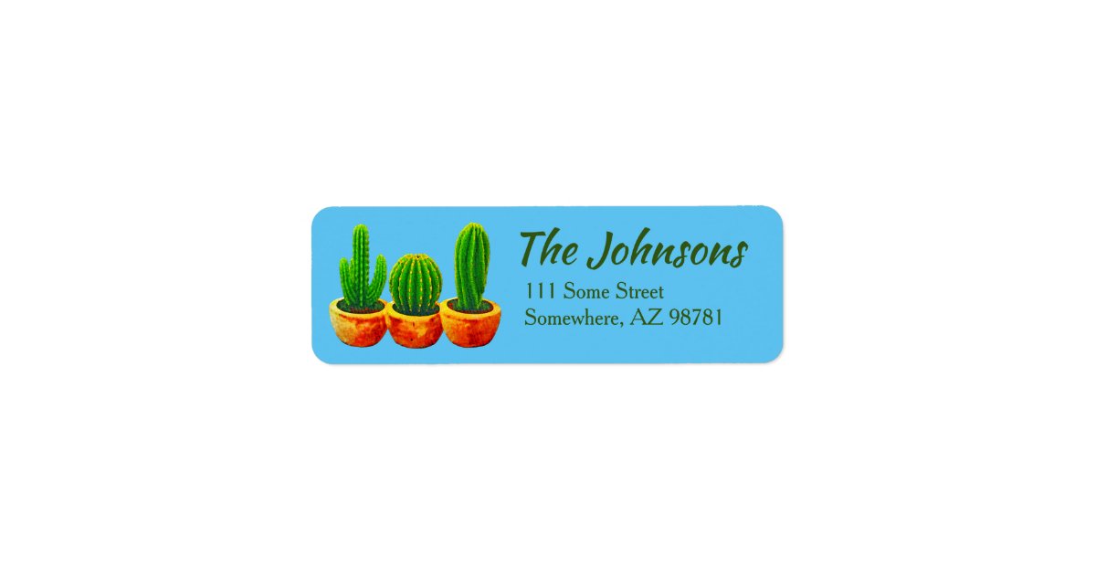 Cactus Return Personalized Address Labels | Zazzle