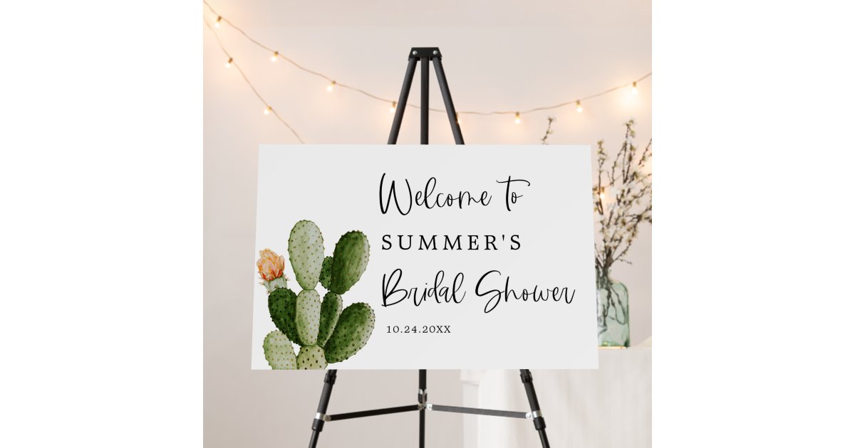 Cactus Succulent Bridal Shower Welcome Sign | Zazzle