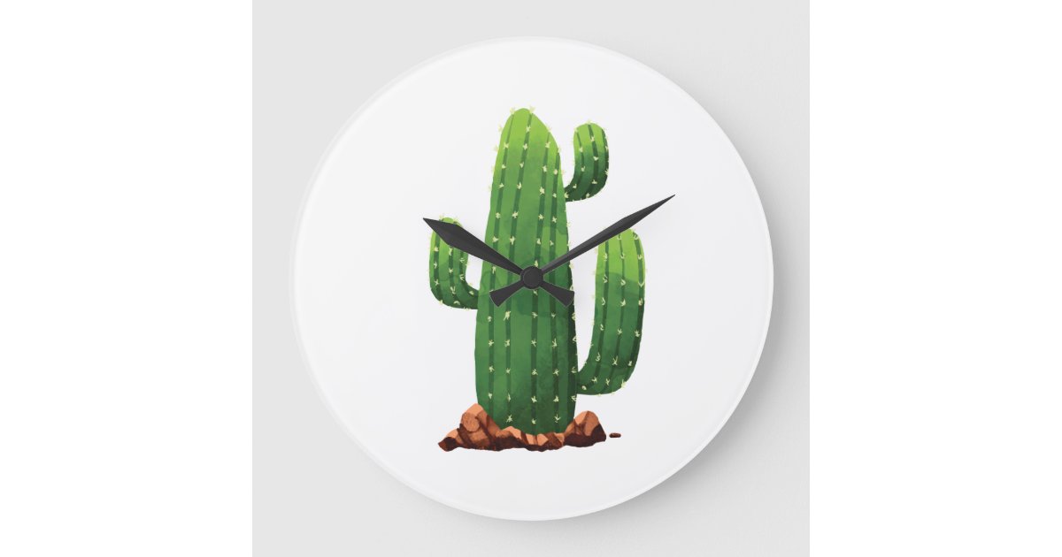 Cactus Succulent Fiesta Large Clock | Zazzle