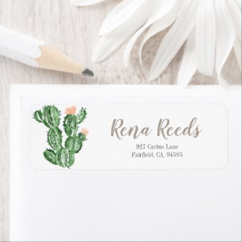 Cactus succulent return label address label | Zazzle