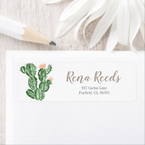 Cactus succulent return label address label | Zazzle