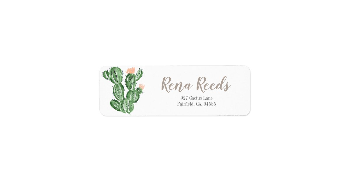 Cactus succulent return label address label | Zazzle