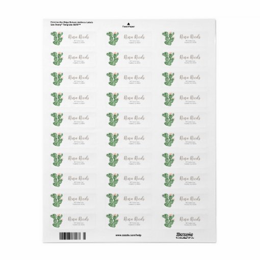 Cactus succulent return label address label | Zazzle