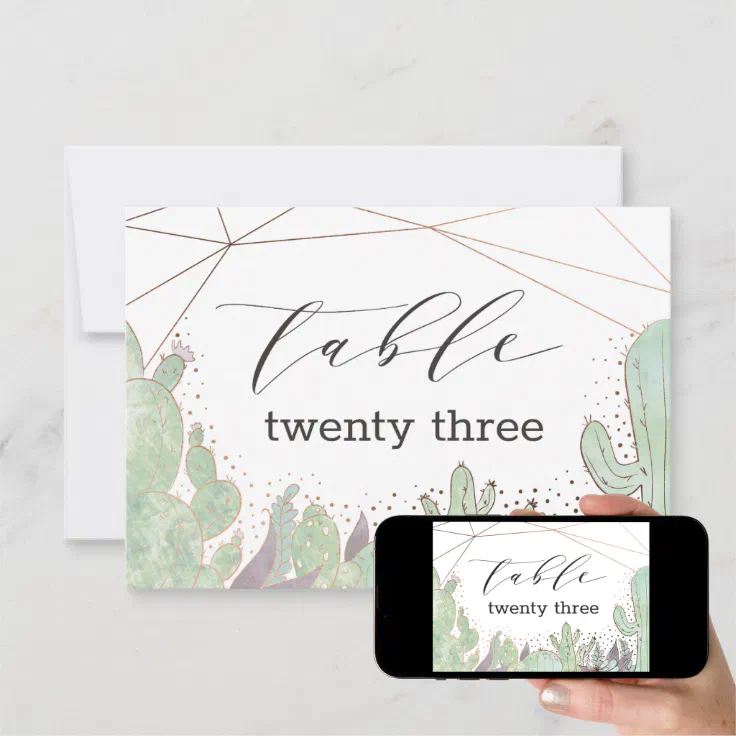 Cactus & Succulent Terrarium Wedding Table Numbers | Zazzle