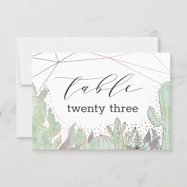 Cactus & Succulent Terrarium Wedding Table Numbers | Zazzle