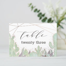 Cactus & Succulent Terrarium Wedding Table Numbers | Zazzle