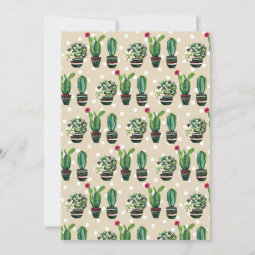 cactus, succulent, watercolor, fiesta, birthday invitation | Zazzle