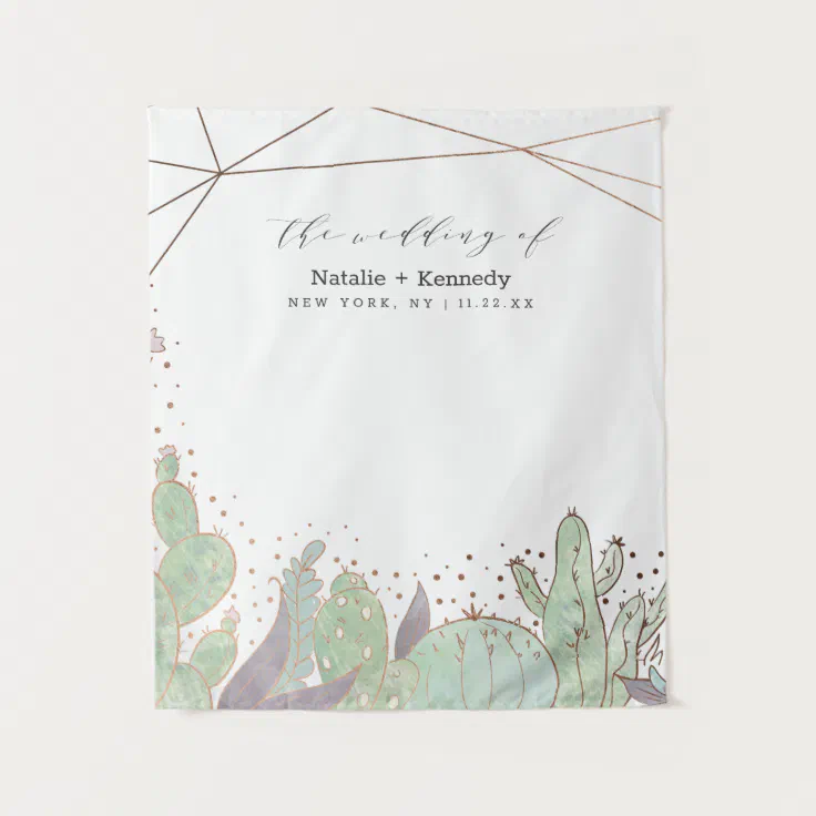 Cactus & Succulents Geometric Photo Booth Backdrop | Zazzle