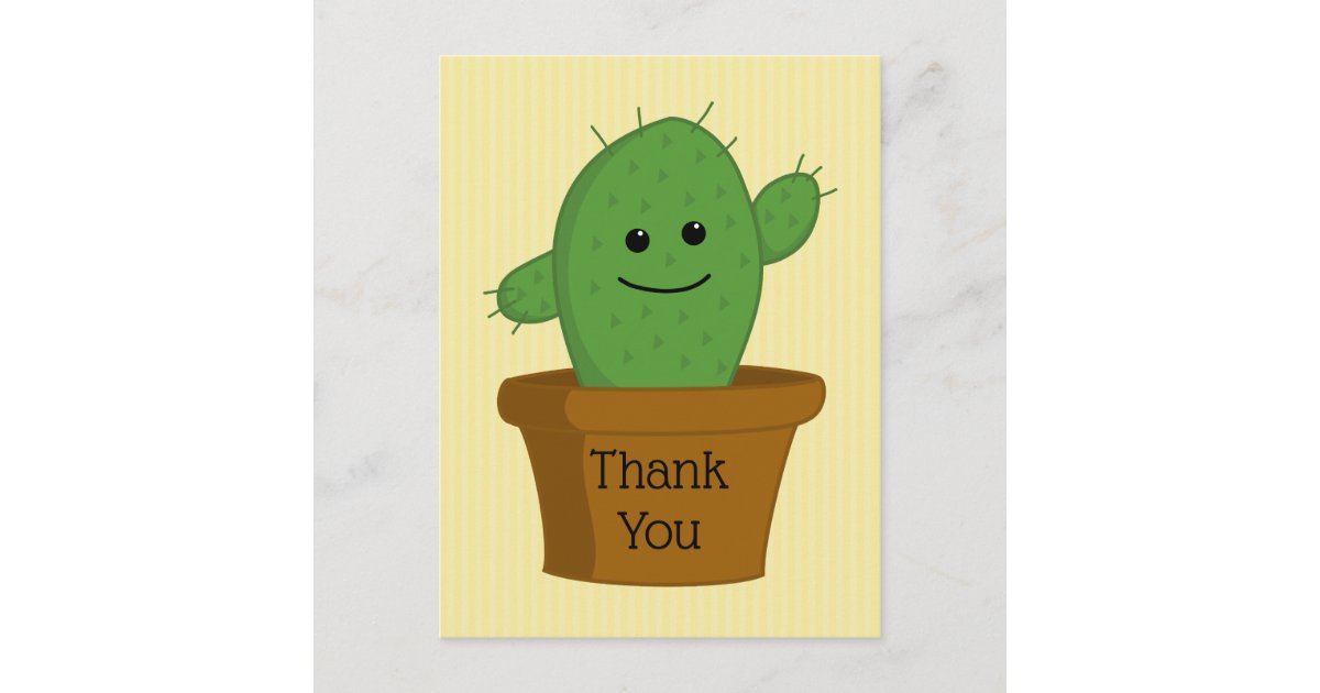 Cactus Thank You Postcard | Zazzle