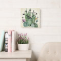 Cactus watercolor cacti flowers floral desert illu square wall clock ...